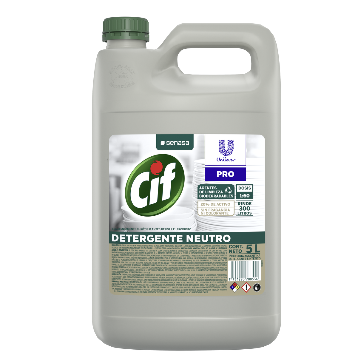 Detergente concentrado Cif Profesional Neutro 5L | Compre Ahora